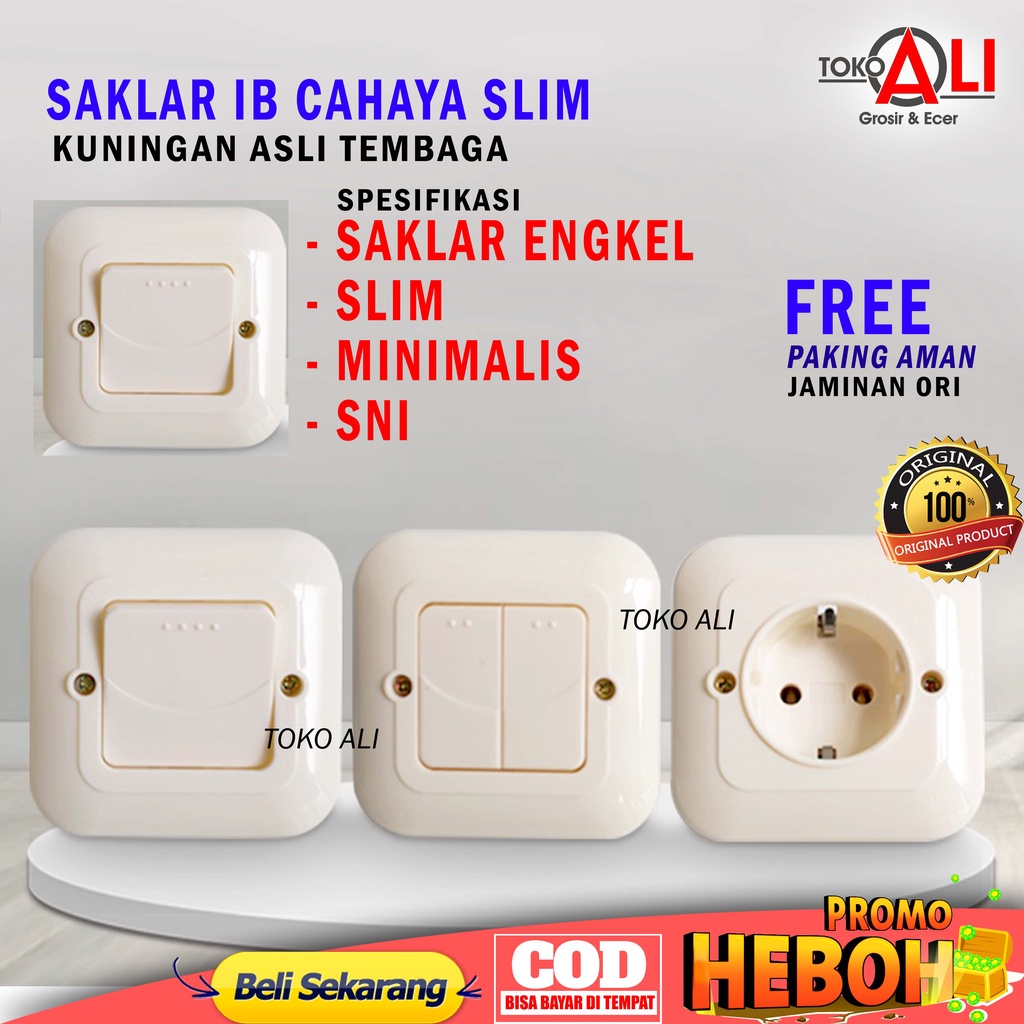 Jual Saklar lampu rumah modern IB CAHAYA ENGKEL slim inbow | Shopee ...