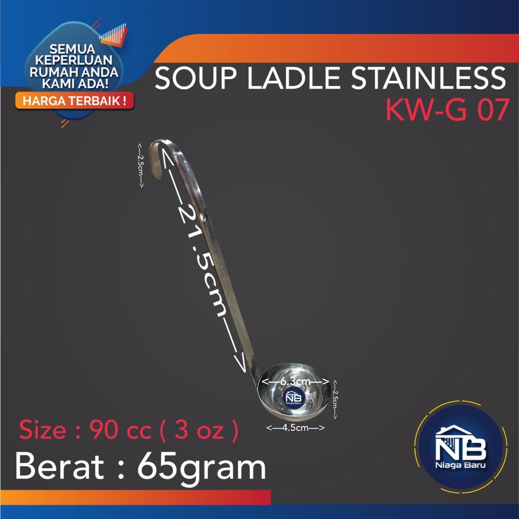 Jual Centong sendok kuah sup sayur Soup ladle stainless 22cm Kait ...