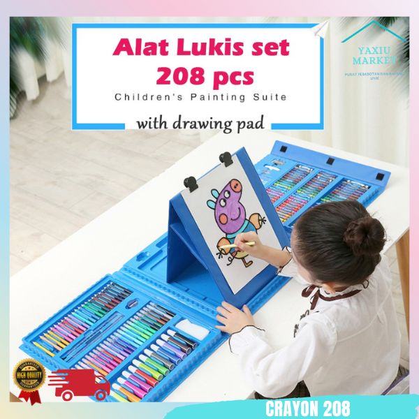Jual Crayon Anak Pengasah 208pcs Set Alat Menggambar Melukis Anak-anak ...