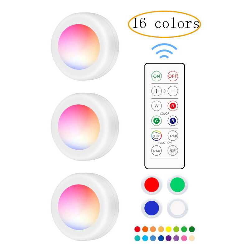 Jual Lampu Mini LED Multifungsi RGB White 45Lumens 3PCS with Remote YJ ...