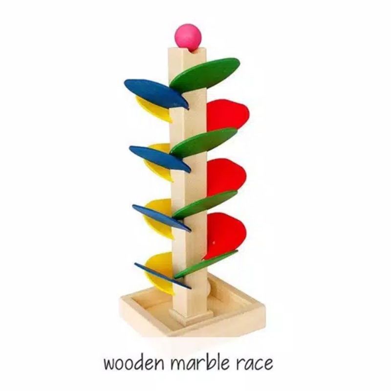 Jual wooden marble race - pohon kayu marble run | Shopee Indonesia