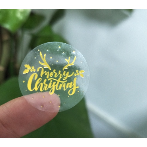 Jual 50PCS STICKER NATAL TRANSPARAN. STIKER NATAL SEGEL. STIKER LABEL ...