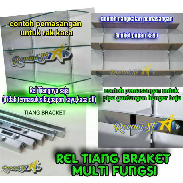 Jual Tiang braket stainless breket bracket tempel dinding rak siku kaca ...