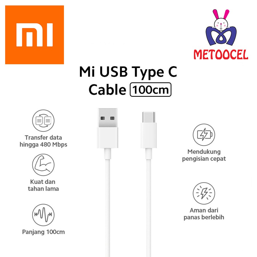 Jual Xiaomi Mi Cable Type C Kabel Data Fast Charging USB Port 1M ...