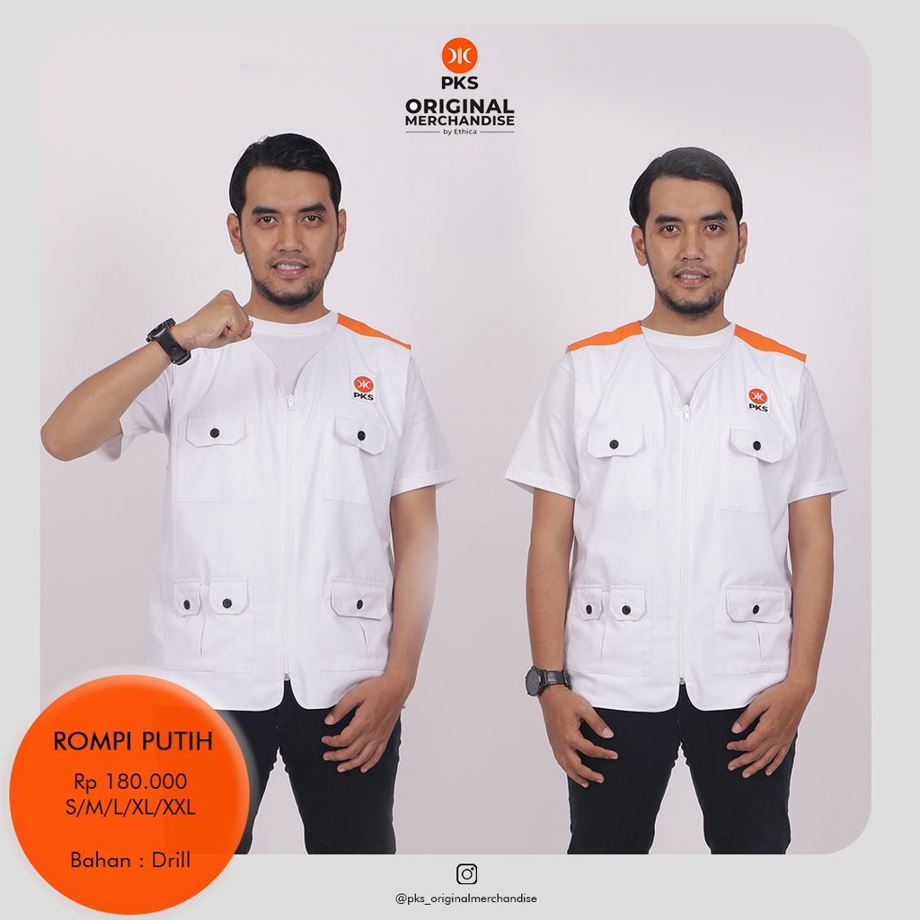 Jual ROMPI PUTIH PKS LOGO BARU - ROMPI PARTAI PKS ORIGINAL MERCHANDISE ...