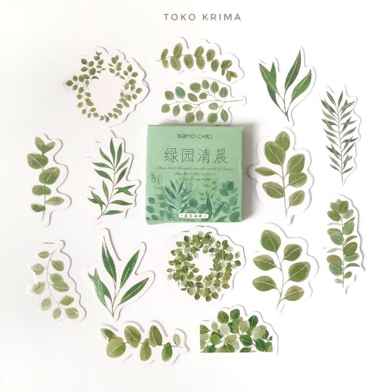 Jual Stiker Sticker Pack Aesthetic Box Mini Isi 45pcs Tema Green Garden ...