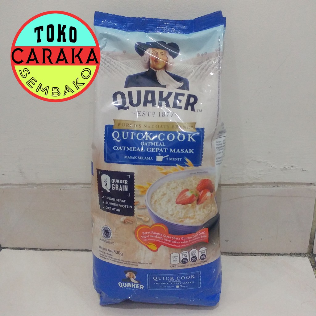Jual Quaker Oatmeal Biru Quick Cook - Oat Meal - 800g | Shopee Indonesia
