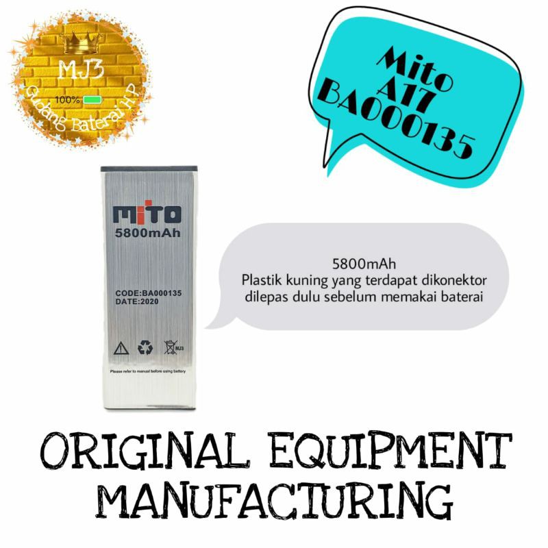 Jual Baterai Mito BA000135/A17 fantasy X Ba 000135 battery batre bat | Shopee Indonesia