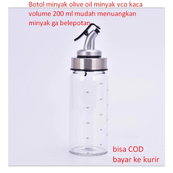 Jual Botol minyak olive oil minyak vco kaca volume 200 ml mudah ...