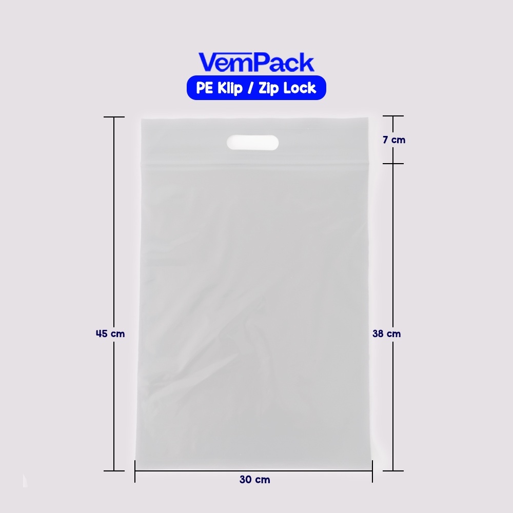 Jual PLASTIK ZIPLOCK / KLIP POND UK. 30X38 + 7CM POLOS Warna PUTIH isi ...