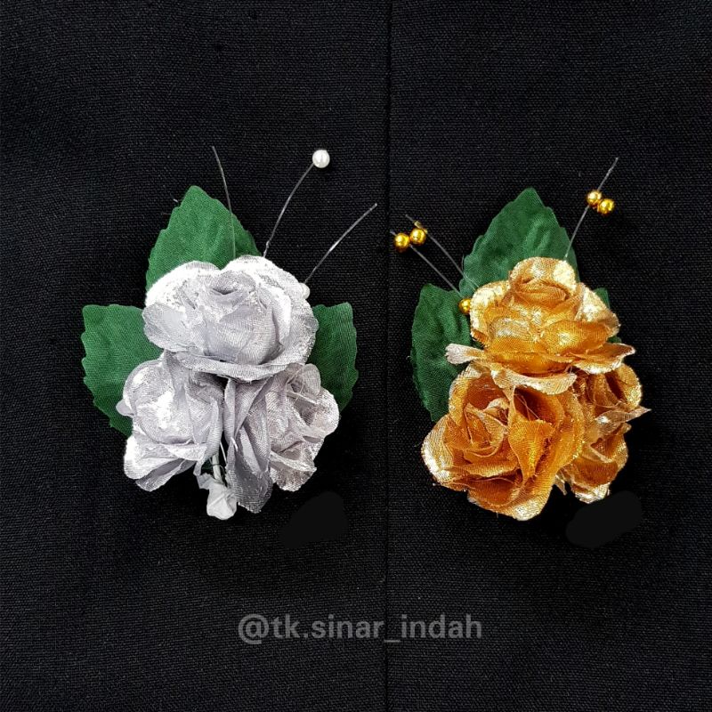 Jual Korsase Rose 3 / Bros Bunga / Bunga Dada / Panitia (GOLD/SILVER ...