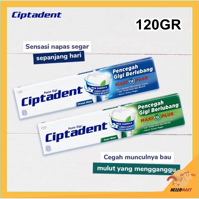 Jual ORIGINAL Ciptadent Pasta Gigi Maxi 12 Plus 120gr / Ciptadent ...