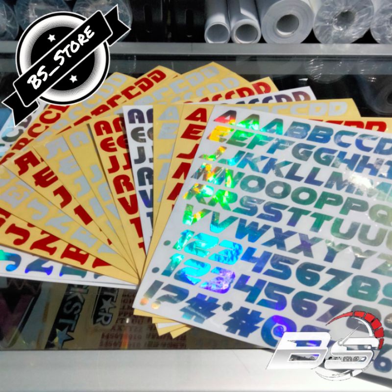 Jual Sticker Alfabet Nomor Huruf CUTTING ANGKA ABJAD VARIASI 2CM ...