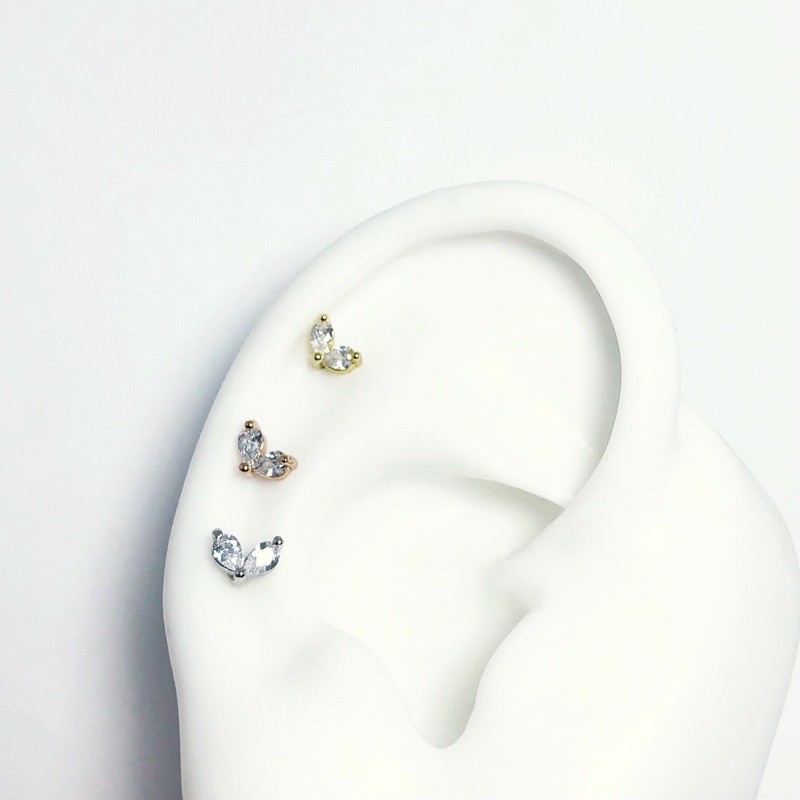 Jual mini ball-end earrings in SILVER, GOLD & ROSE GOLD colour (D1, D2 ...