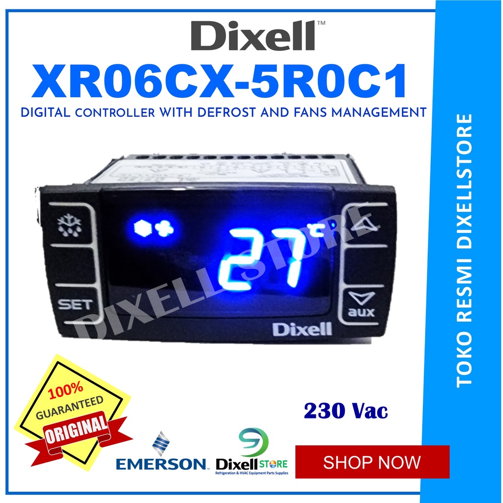 Jual XR06CX Dixell Thermostat Controller CDC XR06CX-5R0C1 Display Biru 230Vac +1NTC Sensor ...