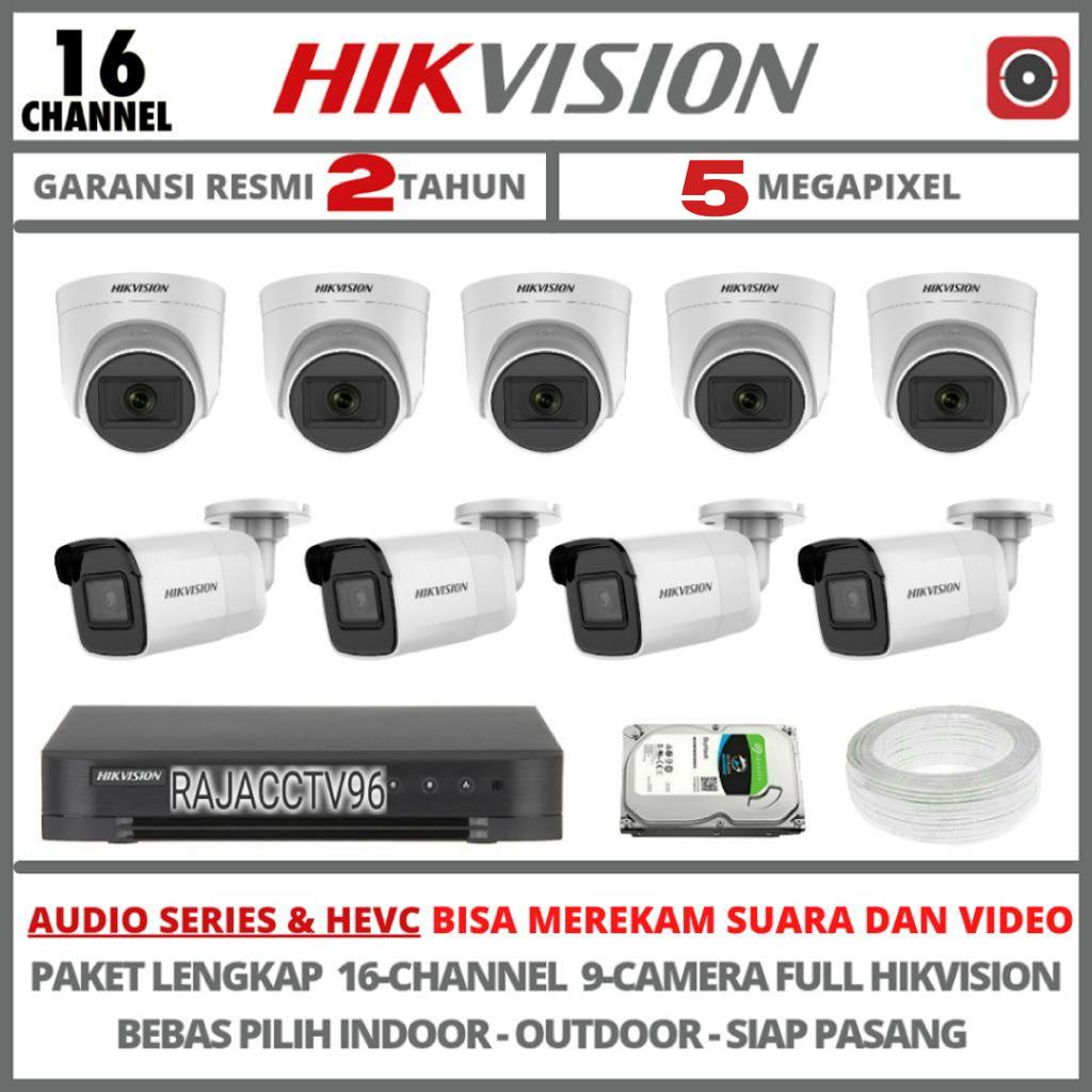 Jual PAKET CCTV HIKVISION 16 CHANNEL 9 CAMERA 5MP TURBO HD KAMERA CCTV ...