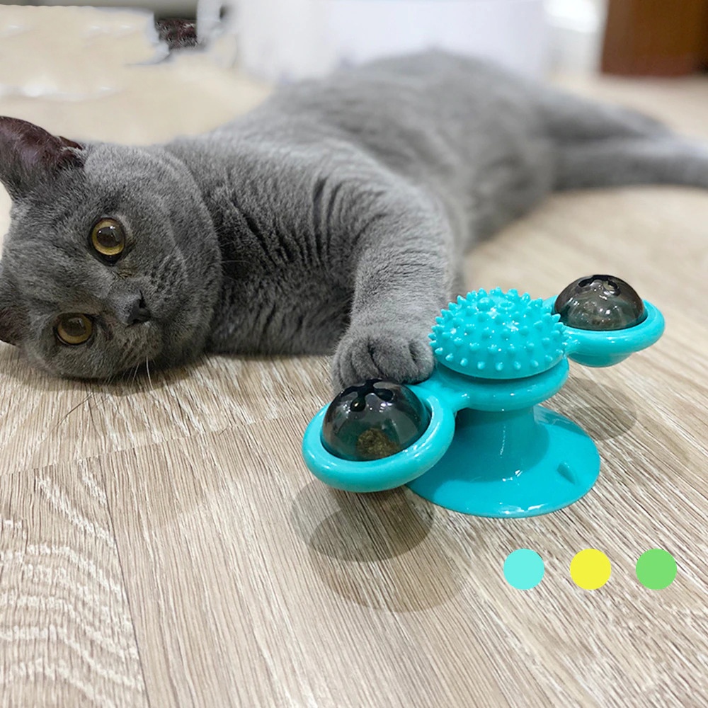 Jual Cat Toys Ball Spin Catnip interaktif Mainan Kucing bola kincir ...