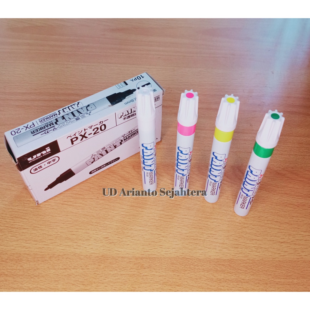 Jual Paint Marker UNI PX-20 Mitsubishi, Japan ( PINK,KUNING,PUTIH,HIJAU ...