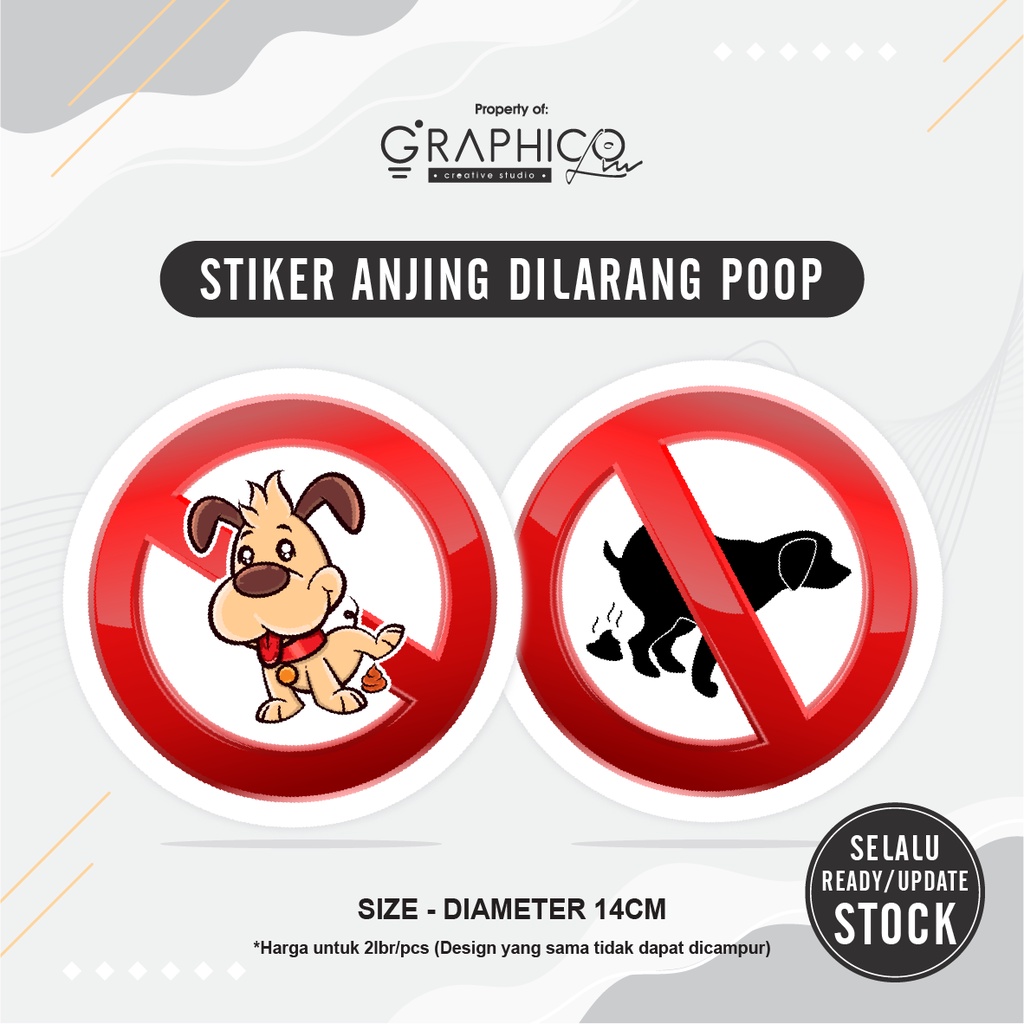 Jual Stiker Anjing Dilarang Poop - Per/2 lbr (Diameter 14cm) | Shopee ...