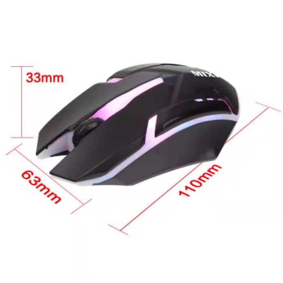 Jual Mouse Gaming Wired Black Mouse Game RGB Colorful 7 LED light Mouse ...