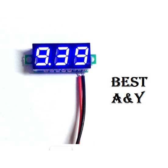 Jual Digital Blue LED Display Voltmeter DC Tanpa Frame Biru 2 kabel 4 ...