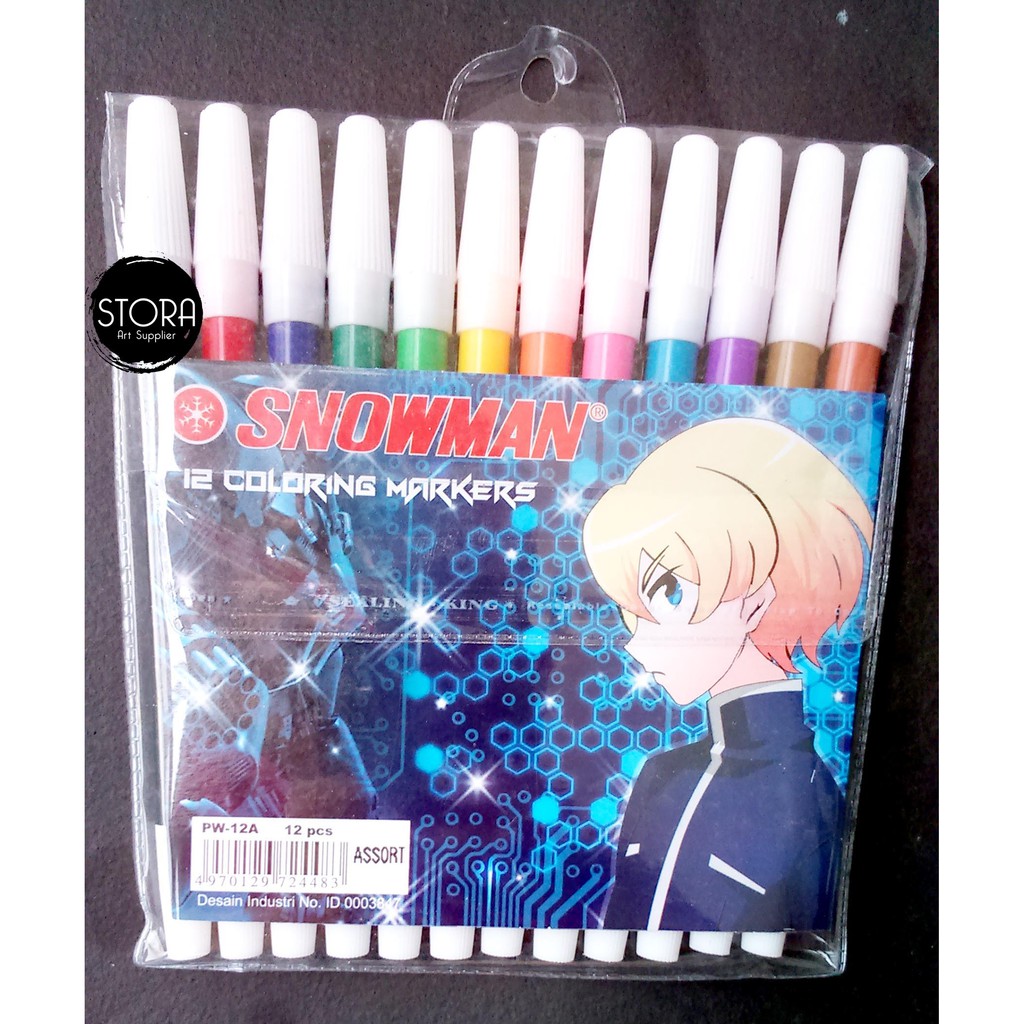 Jual Snowman 12 Coloring Markers - Spidol 12 Warna | Shopee Indonesia