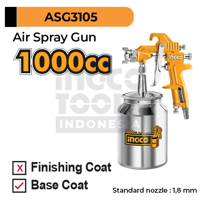 Jual Air Spray Gun (Wide Nozzle) 1000 ml INGCO ASG3105 - Cat Semprot ...