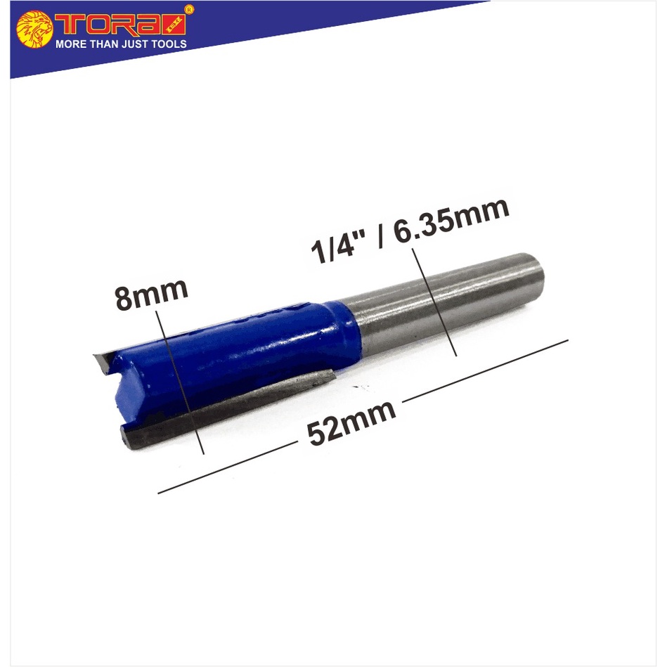 Jual TORA Router Two Blade Straight Bits 8 MM 1/4 Inch - Mata Profil ...