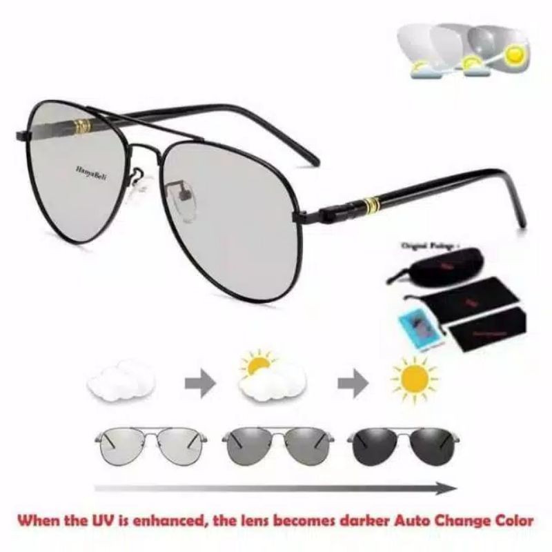 Jual CL KACAMATA ANTI SILAU SUNGLASSES PHOTOCROMIC BERUBAH SIANG DAN MALAM UV400 KACAMATA DRIVER ...