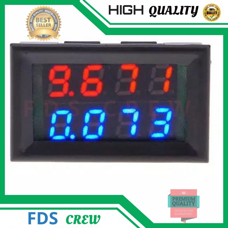 Jual VoltMeter 4 Digit Digital Mini DC 0-100V 10A Ampere Volt Meter Tampilan Ganda Ammeter ...