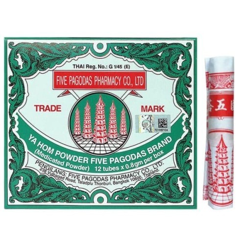 Jual dus YA HOM POWDER Five Pagodas Brand ( bpom ) Obat Sakit Perut ...