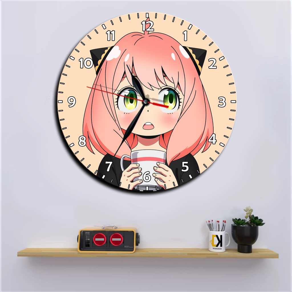 Jual Jam Dinding Kayu Bulat Anime SPY X Family dekorasiku | Shopee ...