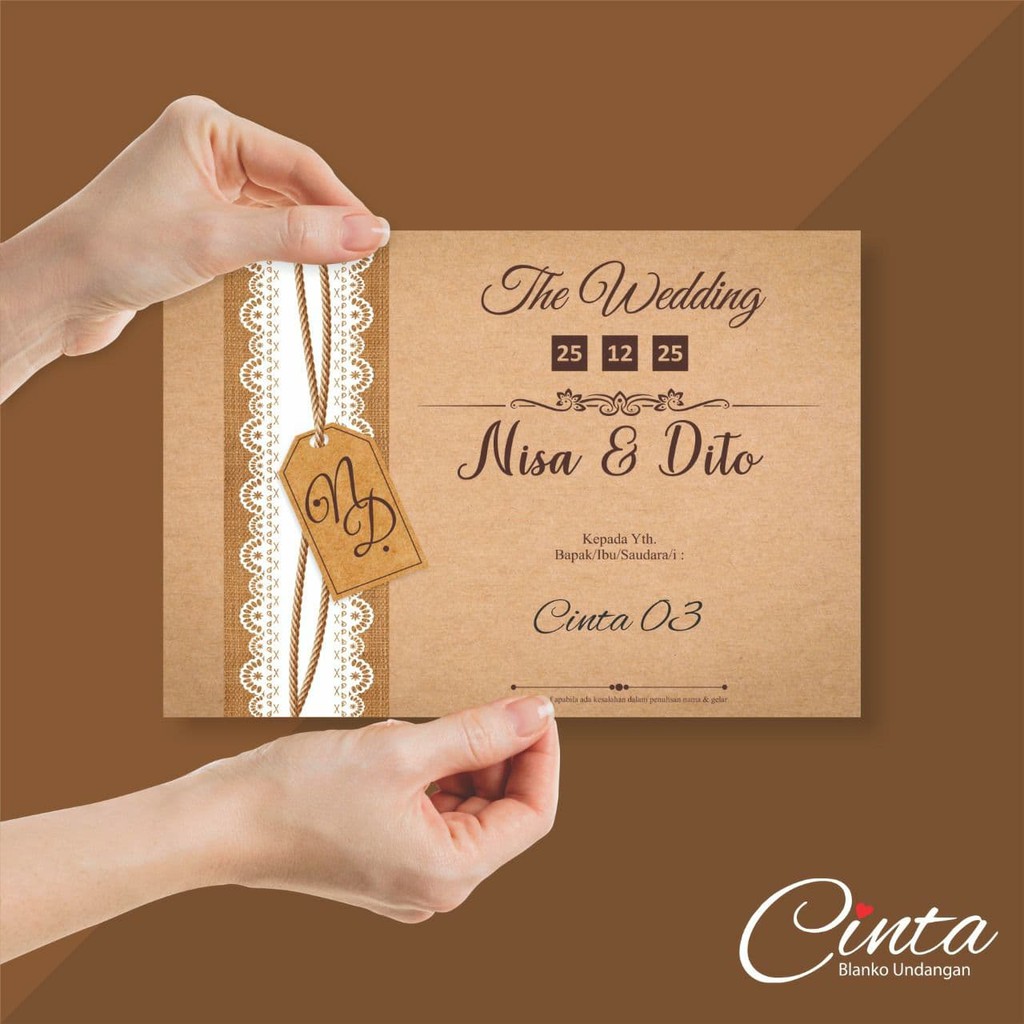 Jual Undangan Cinta 03 | Undangan Rustik | Undangan Murah | Shopee ...