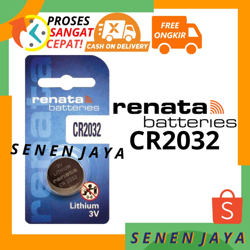 Jual Baterai CR2032 ORIGINAL Renata 3V Lithium Button Cell Batre ...