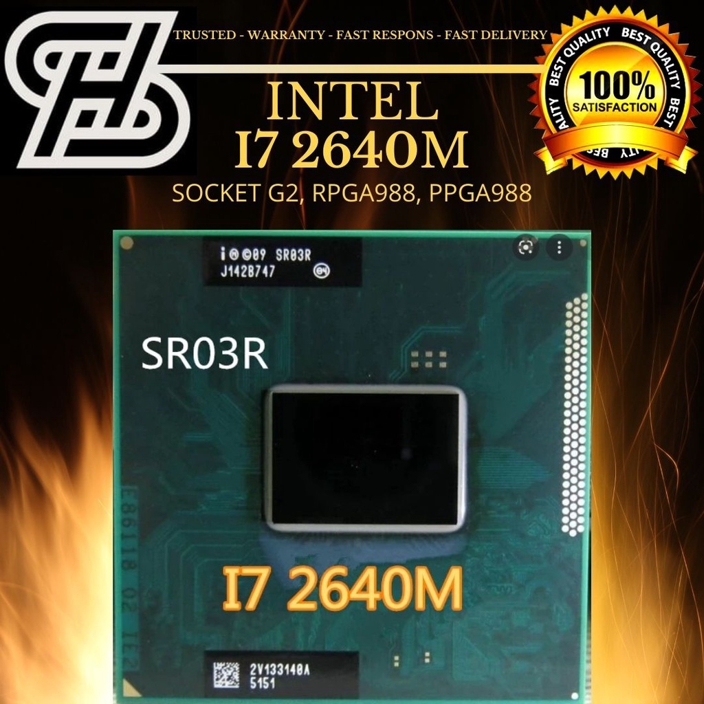 Jual INTEL I7 2640M - 2.80GHz UP TO 3.50GHz TDP 35W - INTEL HD GRAPHICS 3000 - SOCKET G2 / 988B ...