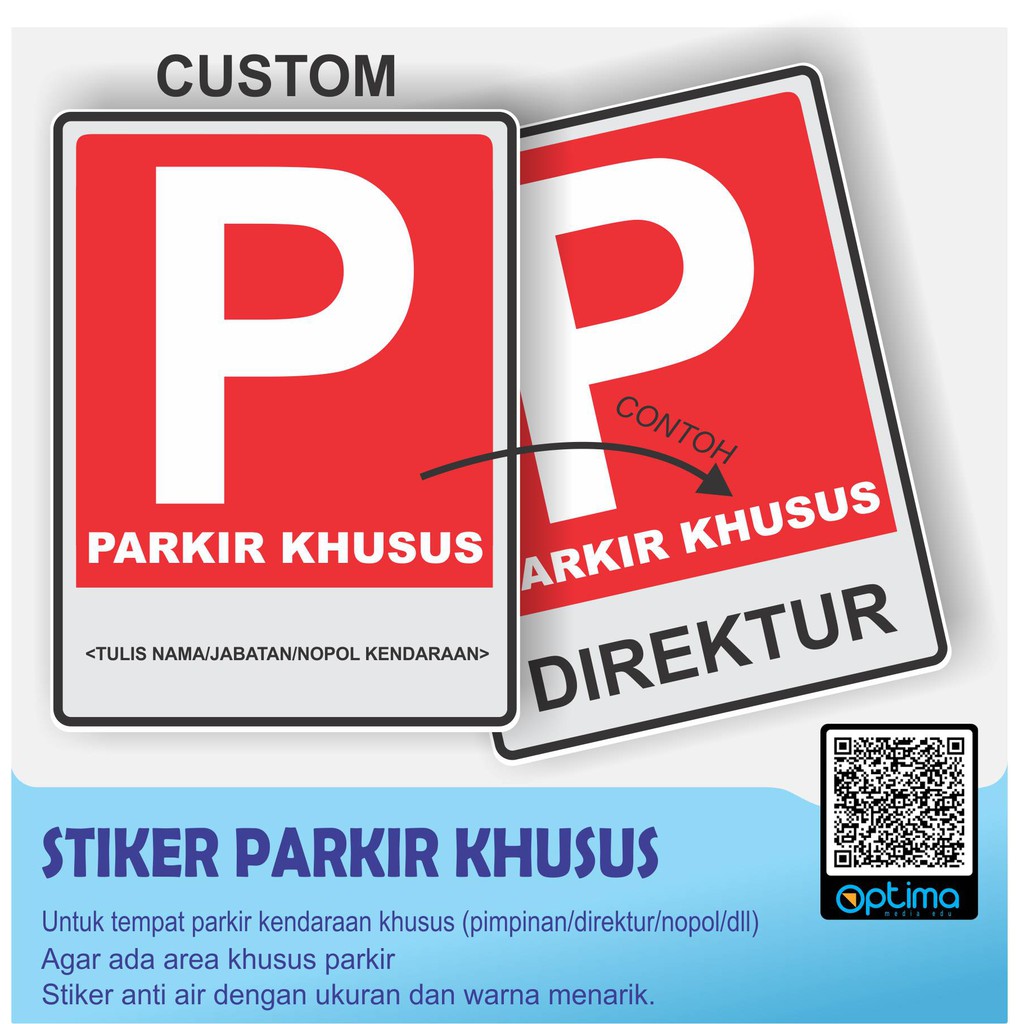 Jual STIKER PARKIR KHUSUS (BISA CUSTOM) | Shopee Indonesia