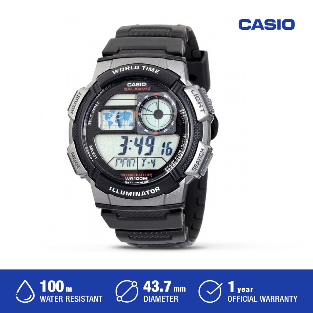 Jual Casio Original AE-1000W-1BVDF Jam Tangan Pria Digital Waterproof | Shopee Indonesia