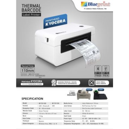 Jual Printer Barcode Thermal Printer Label Resi A6 BLUEPRINT TD110X TD 110 X USB | Shopee Indonesia