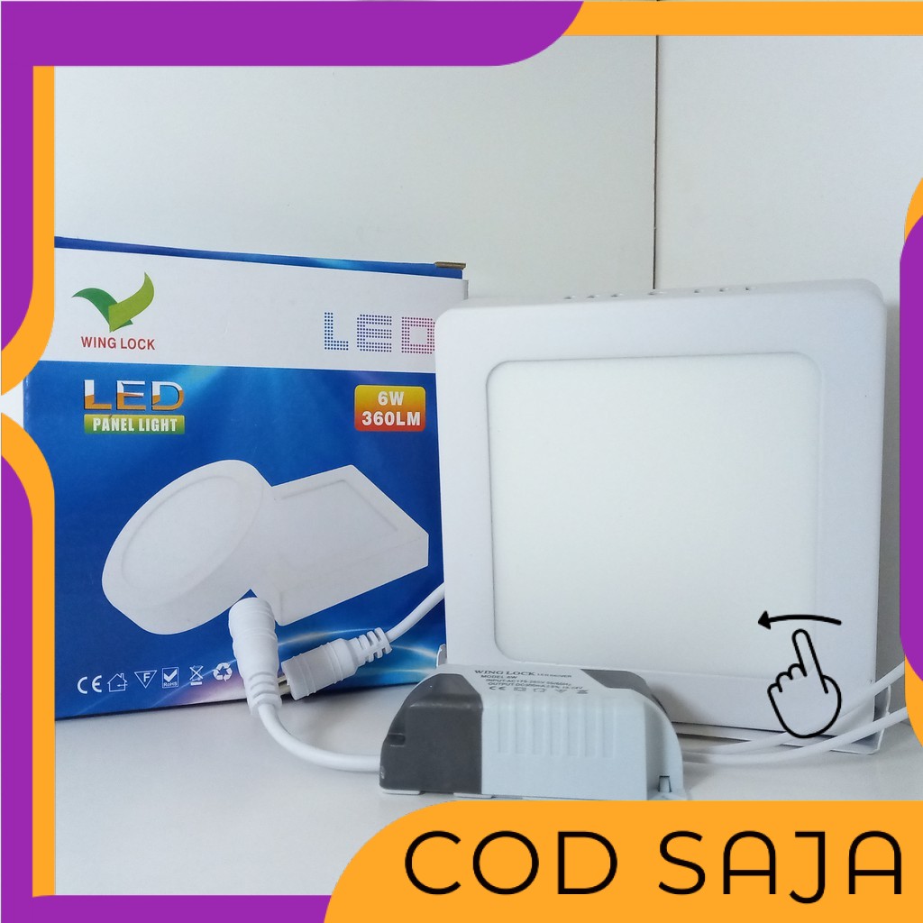 Jual LAMPU DOWNLIGHT LED 6 WATT PUTIH OB LAMPU PANEL LED KOTAK 6w TOKO ...