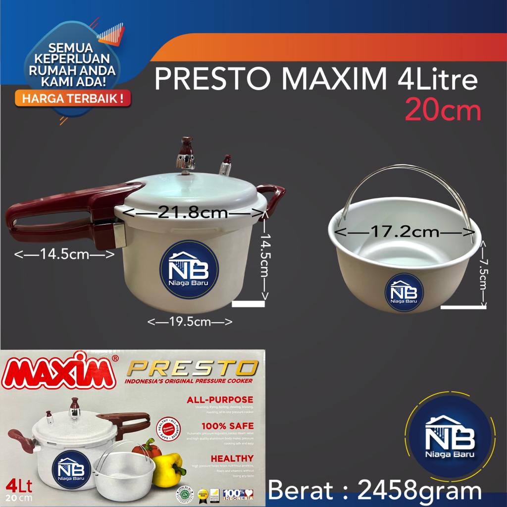 Jual MAXIM Panci Presto 4 liter 20cm Pressure Cooker | Shopee Indonesia