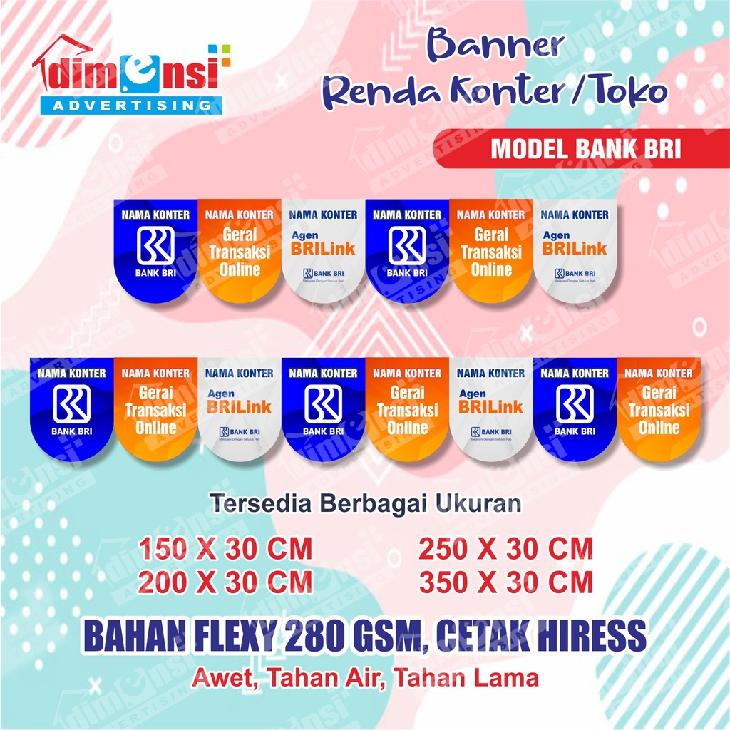 Jual Banner Renda Konter / Spanduk Renda Konter Murah - DIMENSI ADV | Shopee Indonesia