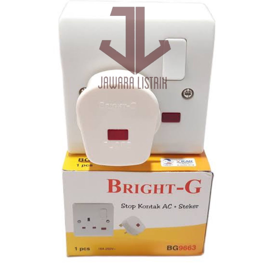 Jual BRIGHT G STOP KONTAK AC KOMPLIT SET GOOD QUALITY BG 9663 | Shopee Indonesia