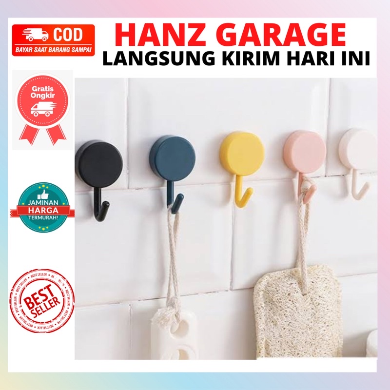 Jual Gantungan Hook Bulat Polos Tempel Tembok Wall Hook Stiker Dinding ...