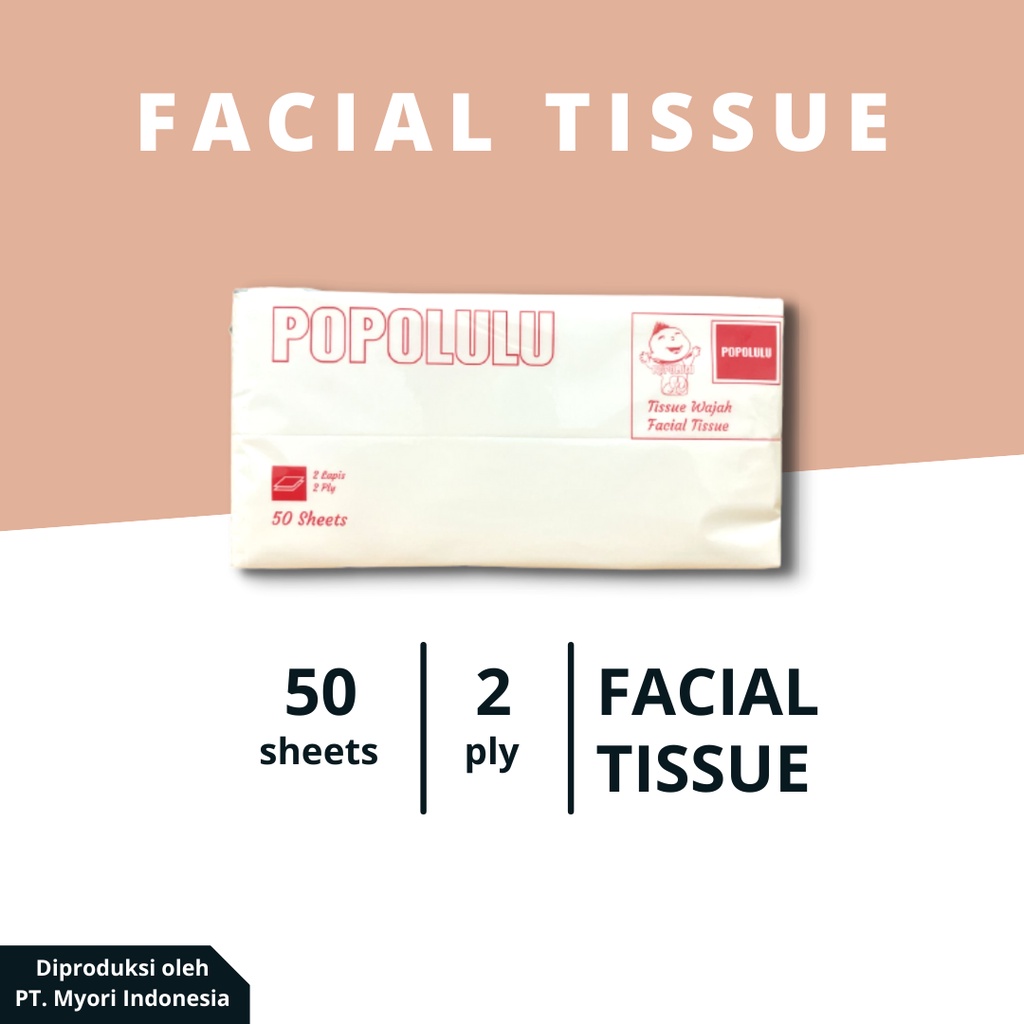 Jual Tissue 50 sheets POPOLULU Facial Tissue | Travel Pack Tissue ...