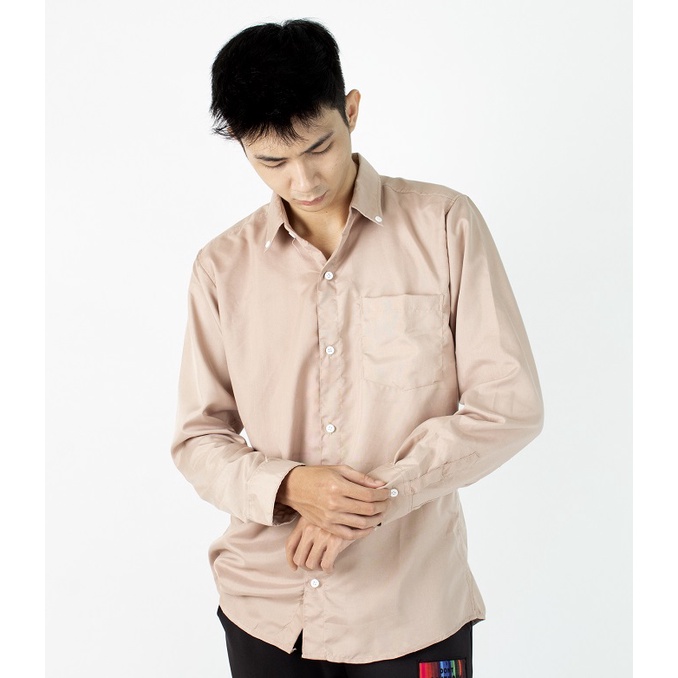 Jual FortKlass Kemeja Polos Pria Lengan Panjang Kemeja Cowok Reguler ...