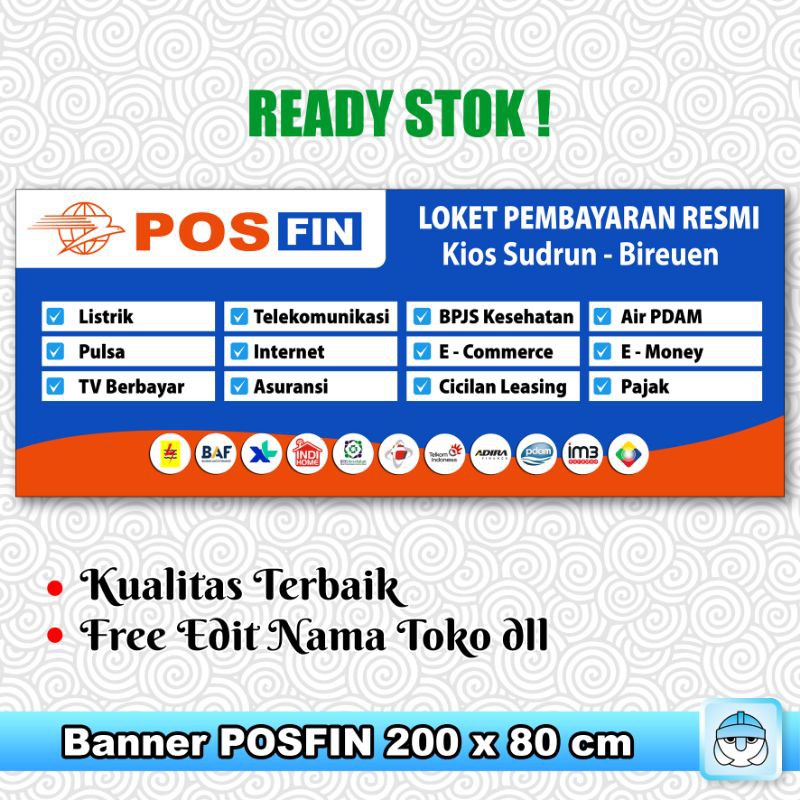Jual BANNER SPANDUK POSFIN UKURAN 200X80 | Shopee Indonesia
