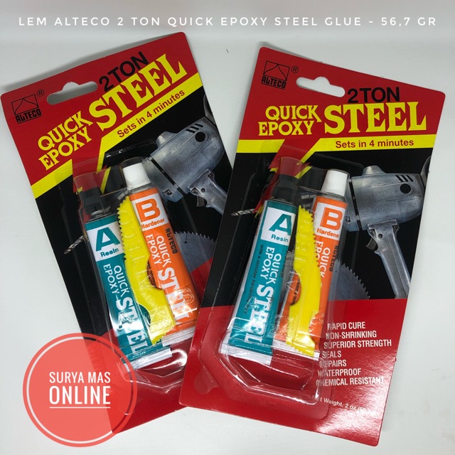 Jual Lem Alteco 2 Ton Quick Epoxy Steel Glue - 56,7 gr | Shopee Indonesia