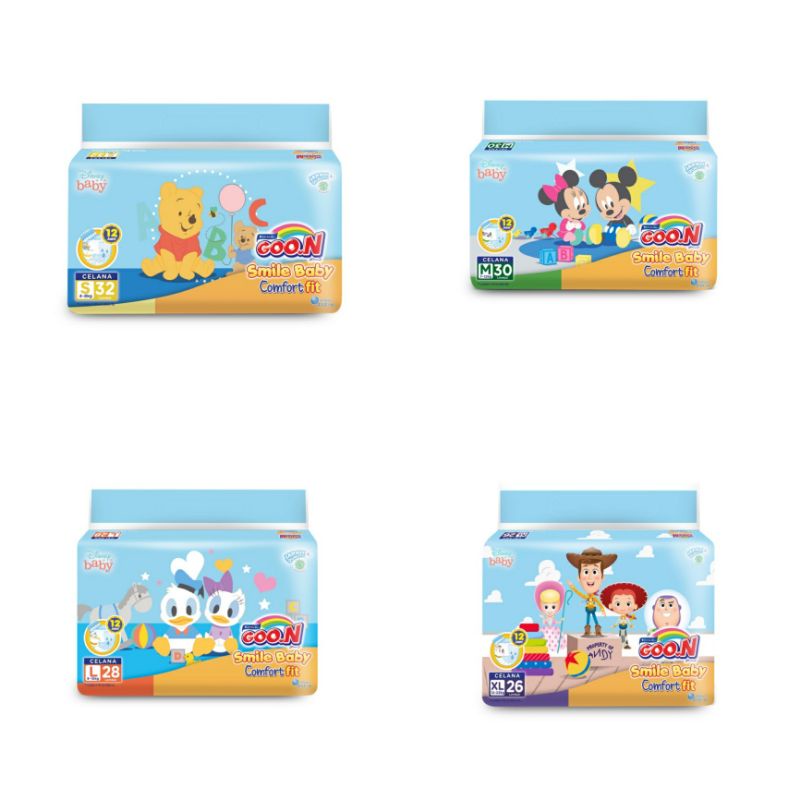Jual Goon comfort fit S32/M30/L28/XL26 disney Goon Smile Baby Pants Baby S40/M34/L30/XL26 ...