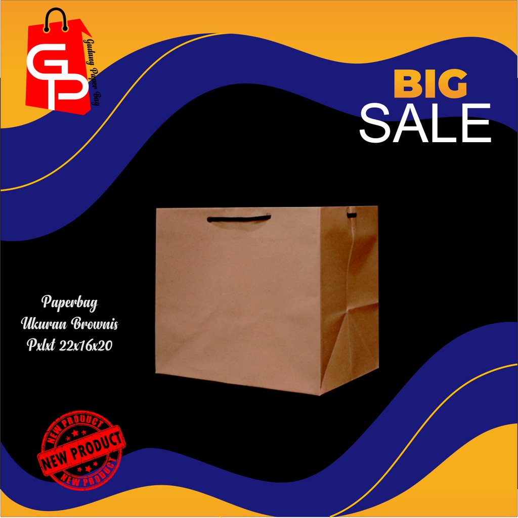 Jual PAPERBAG 22x16x20 PxLxT brownis tas nasi tas ultah tas kado paper ...