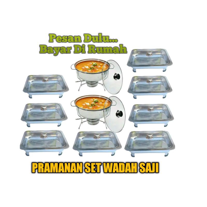 Jual Prasmanan Set Full Kaca Wadah Saji Tempat Makan Bersama | Shopee ...
